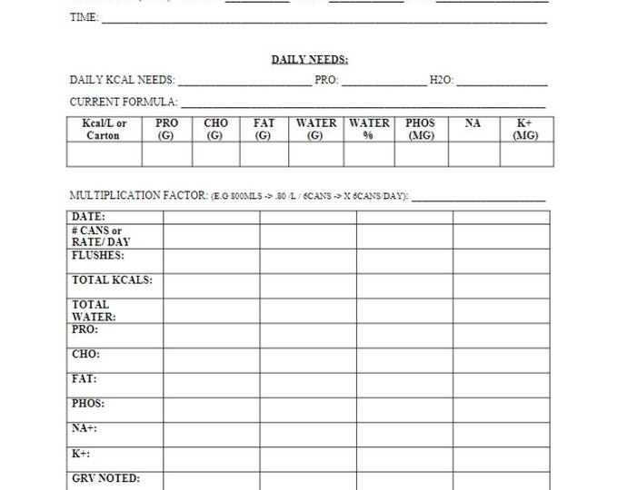 TUBE FEEDING FORM - Etsy