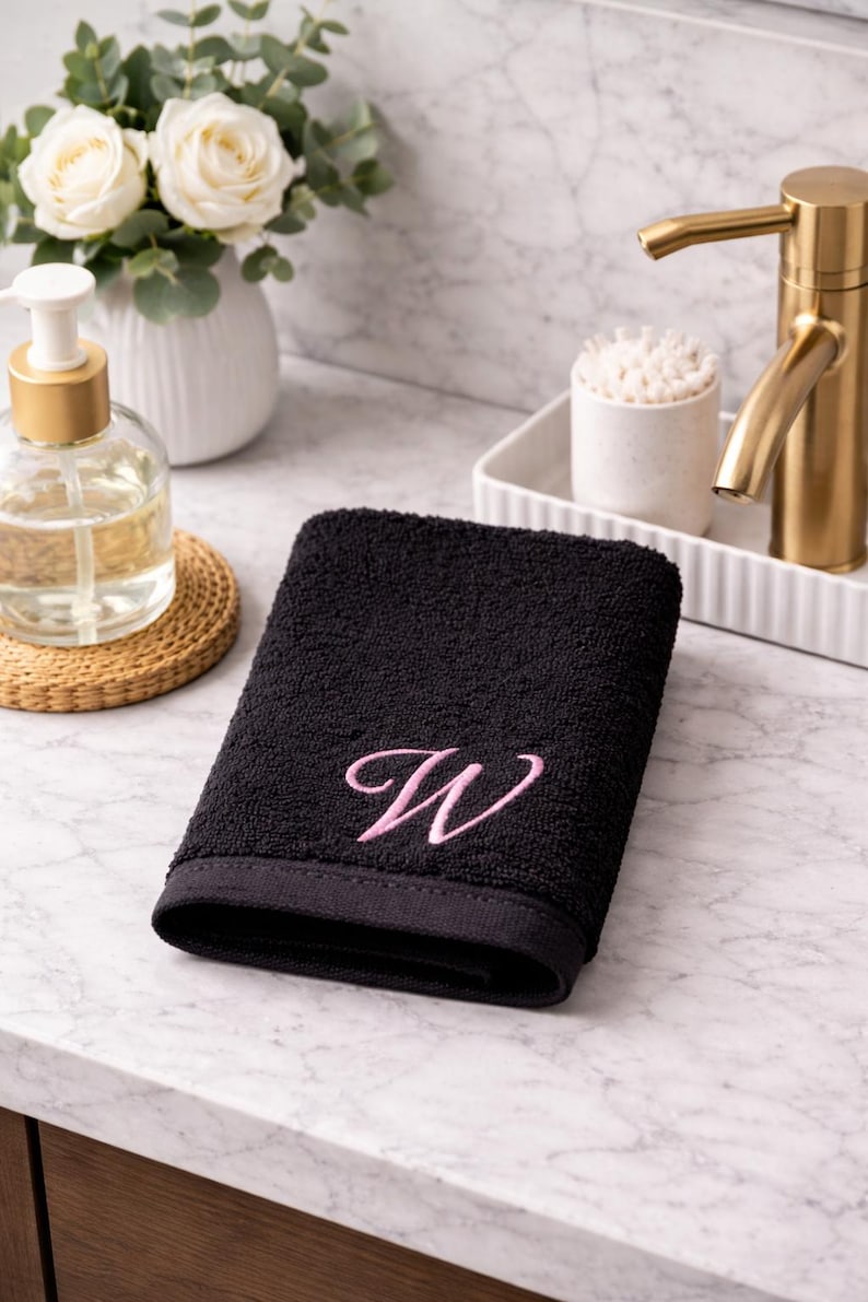 Personalized Embroidered Washcloth | Monogram Initial Towel | Custom ...