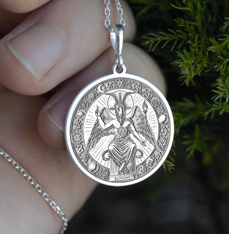 14K Gold Baphomet Pendant: Esoteric Jewelry, Satanic Charm - Etsy