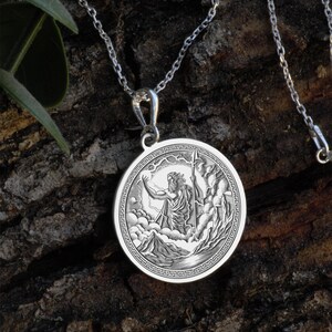 14K Gold Zeus Medallion Necklace: Greek God Jewelry - Etsy