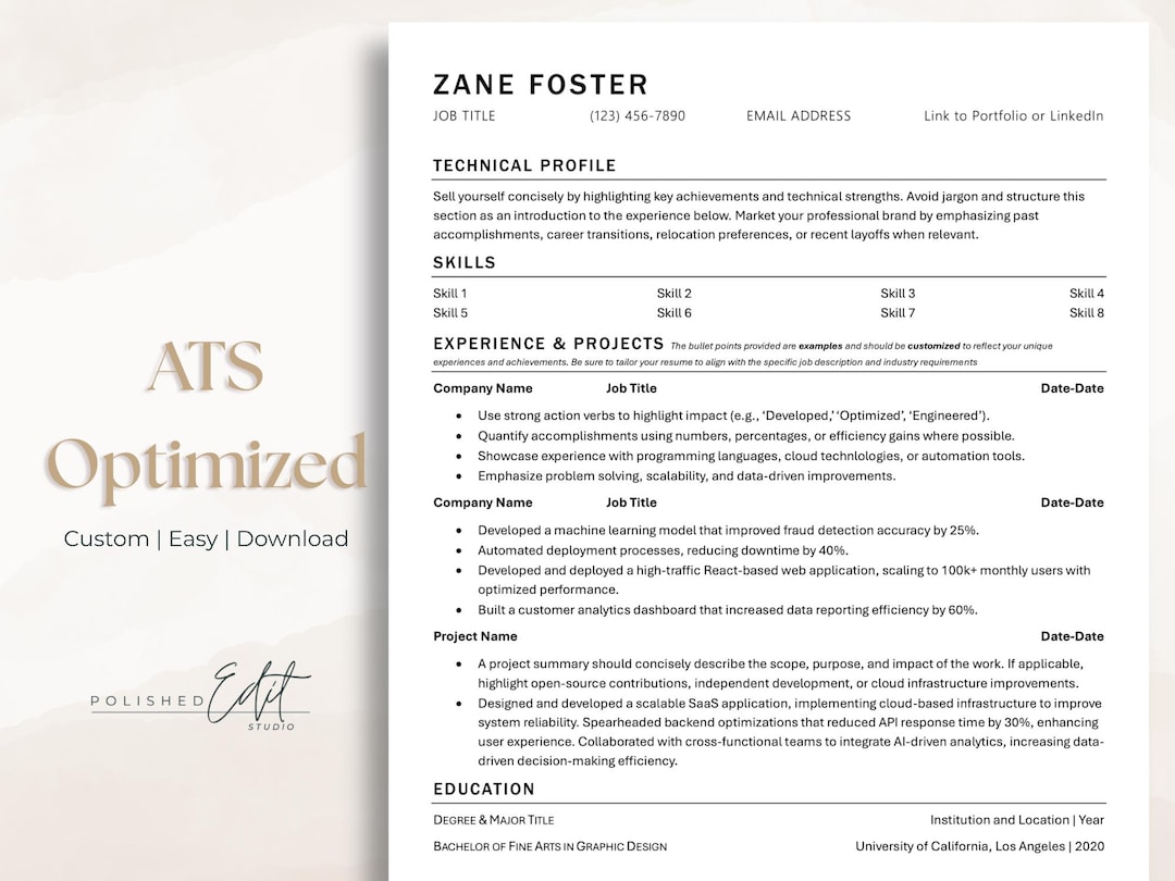 Ats-friendly Tech Resume Template | Software Engineers, IT & Data ...
