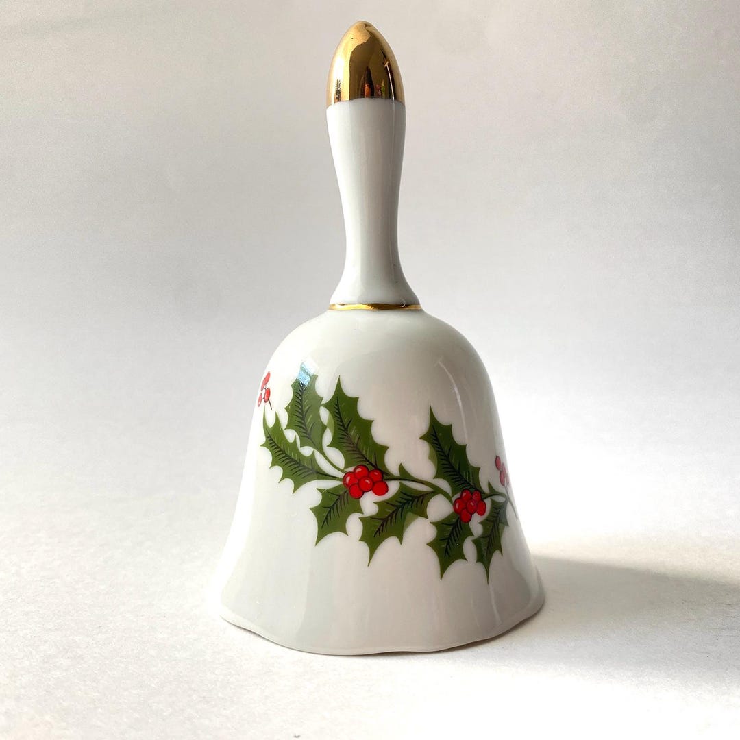 Vintage 80s Christmas Dinner Bell - Holly and Berries - Macy's All the ...