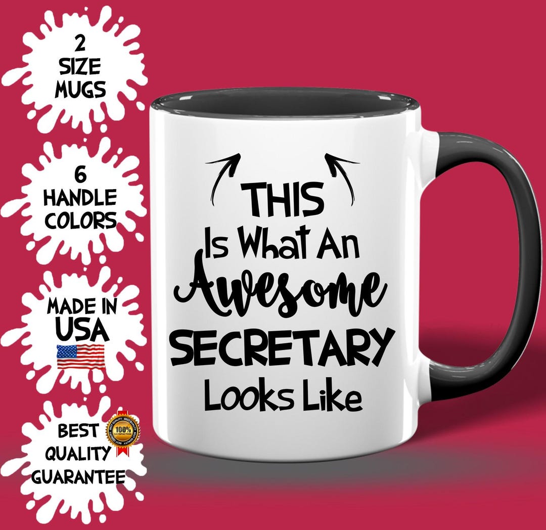 Awesome Secretary Mug, Custom Secretary Cup, Best Birthday Secretary ...