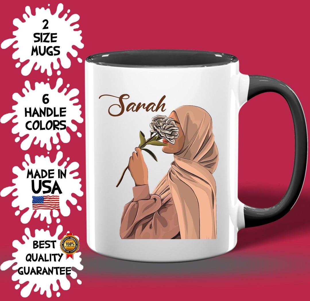 Personalized Hijabi Mug: Muslim Woman Gift, Custom Name - Etsy
