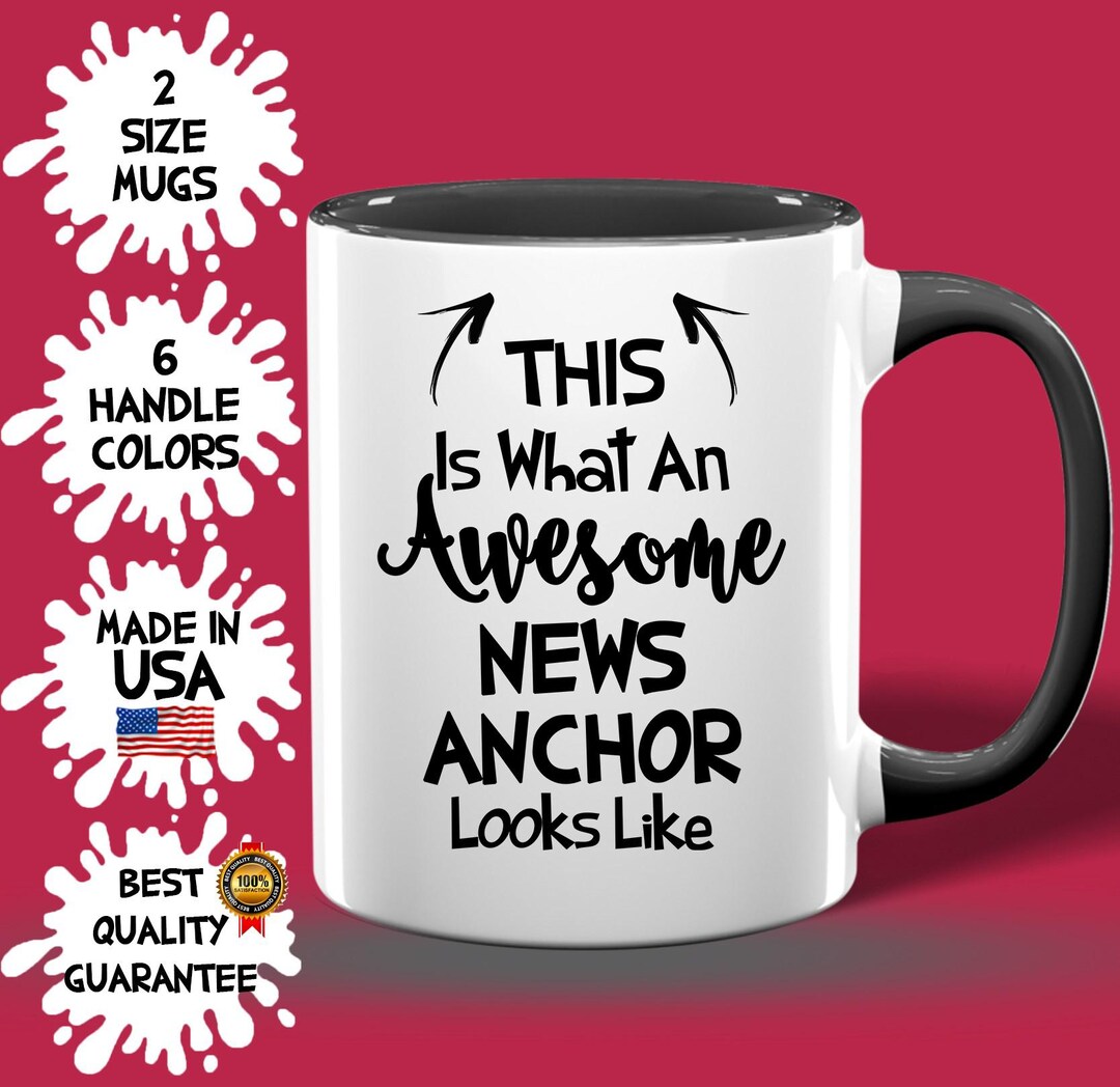 Awesome News Anchor Mug, Custom News Anchor Cup, Best Birthday News ...