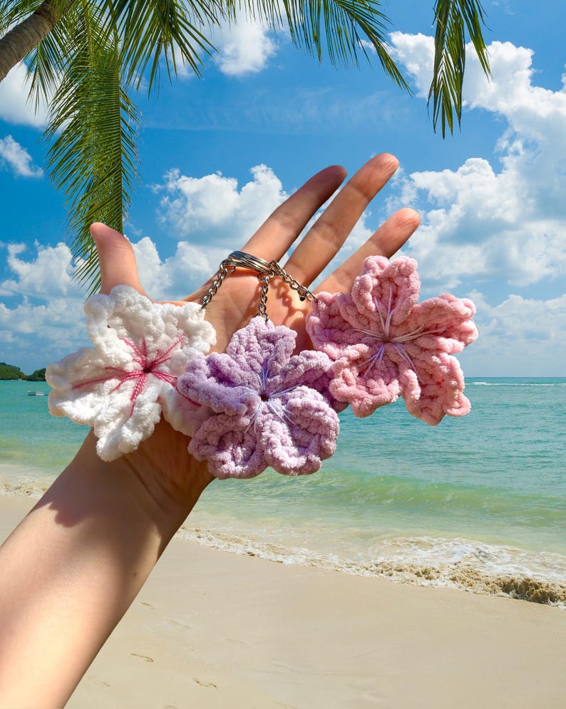Hawaiian Flower Hibiscus Flower Crochet Chart PDF – Keychain, Bag Charm ...