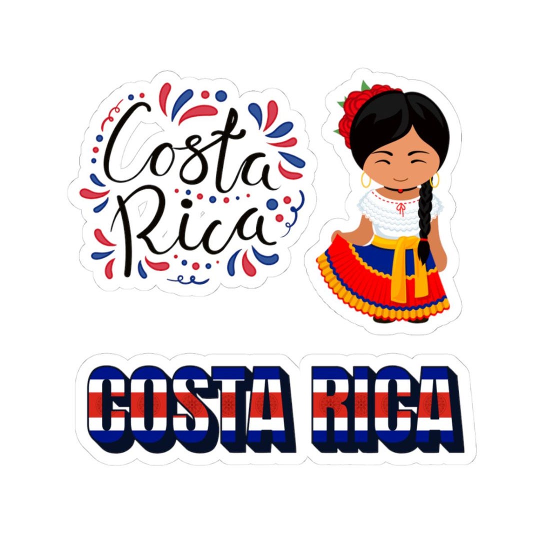 Costa Rica Stickers Set, Colorful Travel Decor Gift, Souvenir Lover ...
