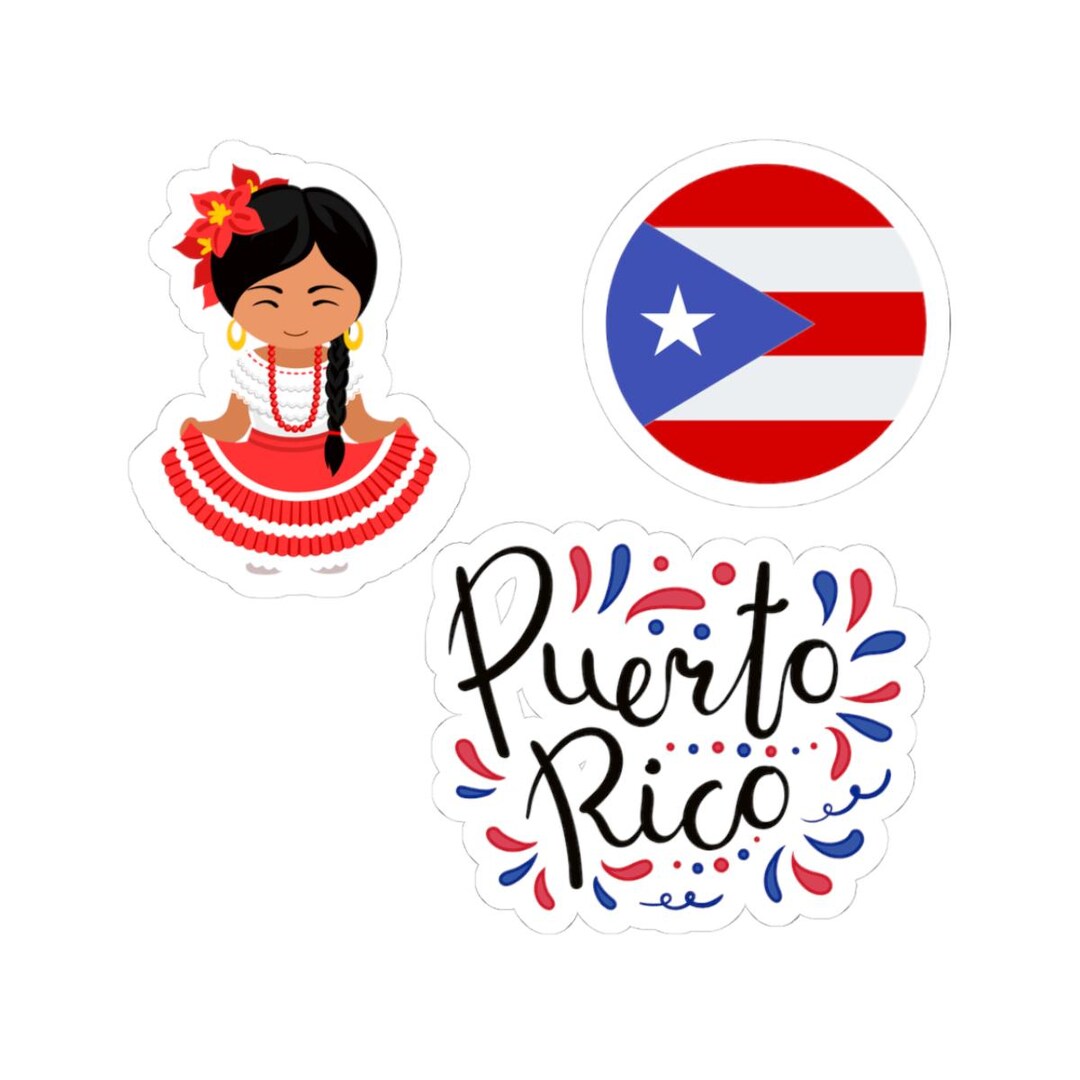 Puerto Rican Sticker Island Kiss Cut Stickers Tropical Decor, Latin ...