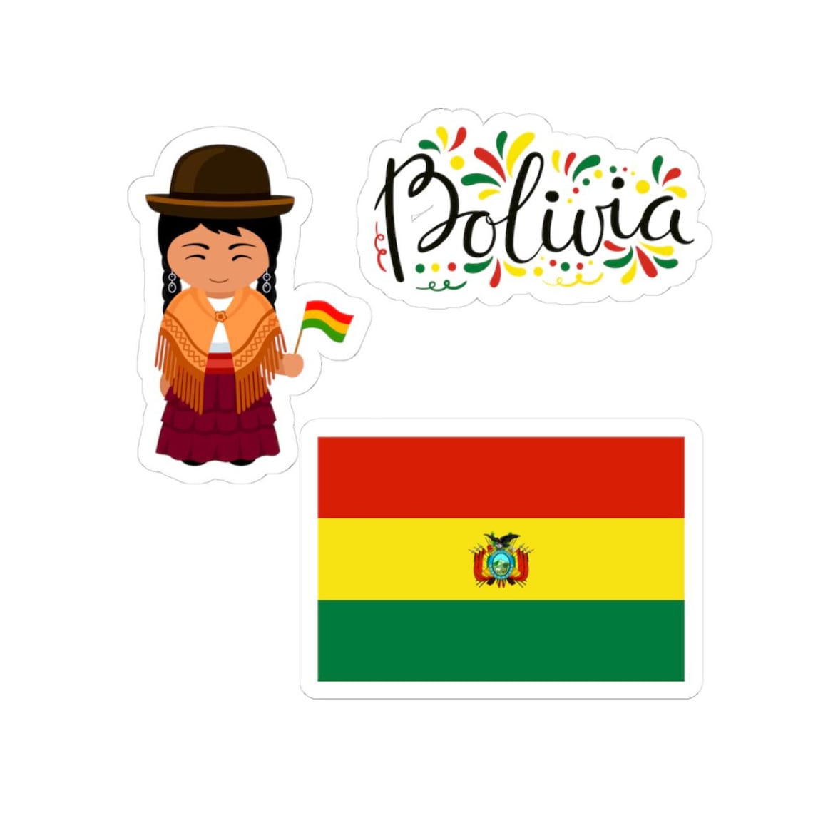 Bolivia Central America Stickers, Travel Lover Gift, Cultural ...