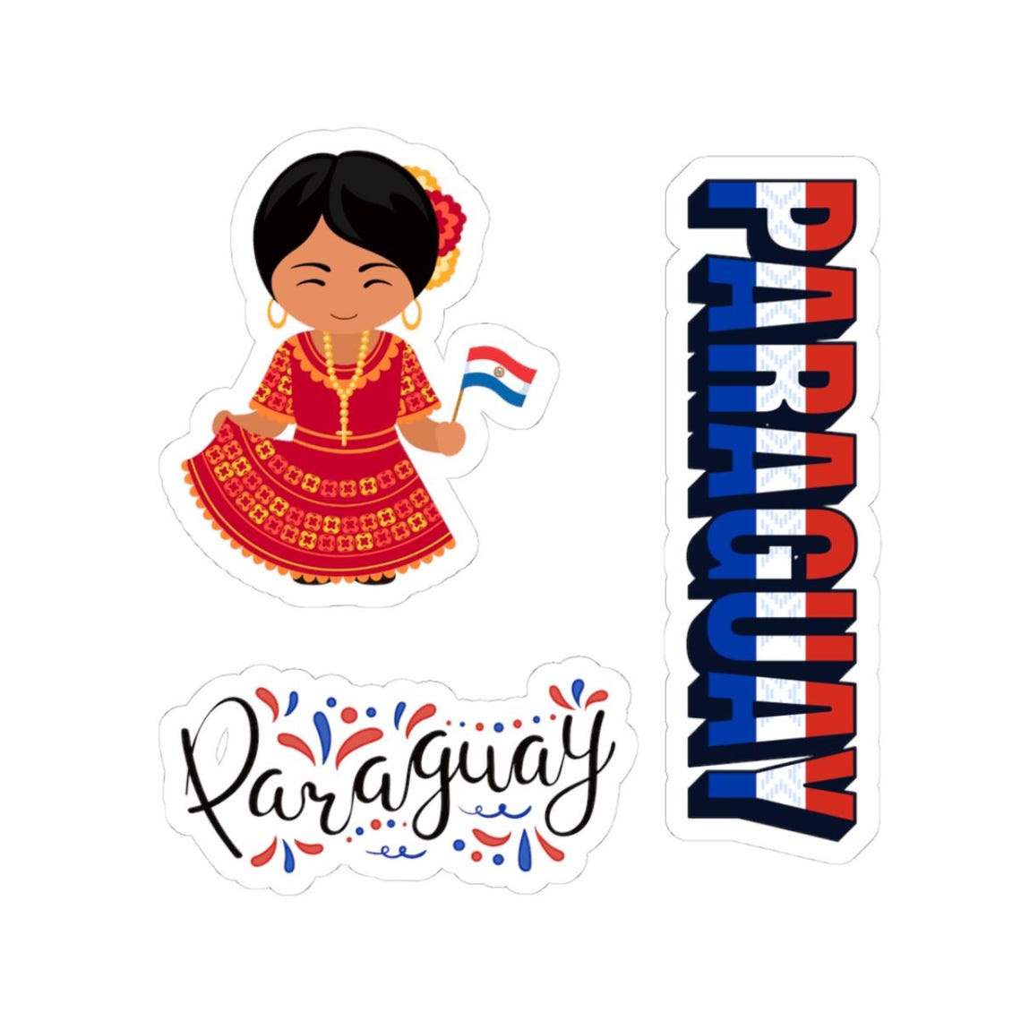 Paraguay Stickers Vibrant Cultural Designs, South American Travel ...