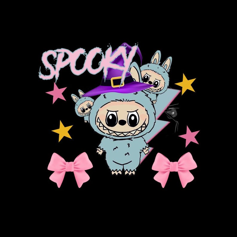 Spooky Labubu Halloween PNG: Kawaii Monster Digital Download - Etsy ...