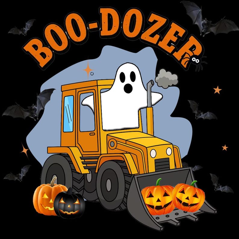 Boo Dozer PNG, Boodozer PNG, Boy Halloween PNG, Halloween Kid Design ...