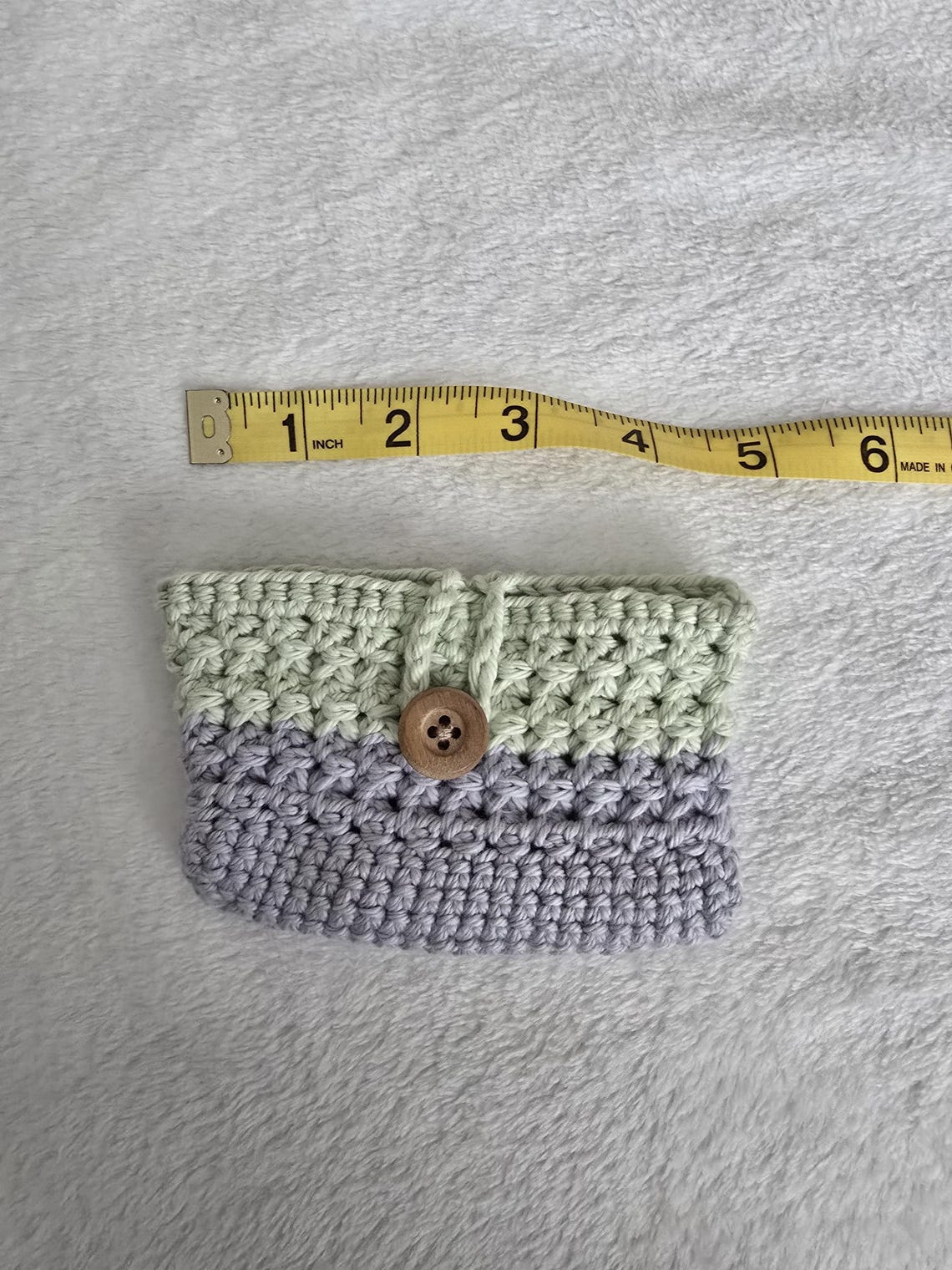 The Mini Wallet - Crochet Two-toned Spring Wallet With Single Button ...