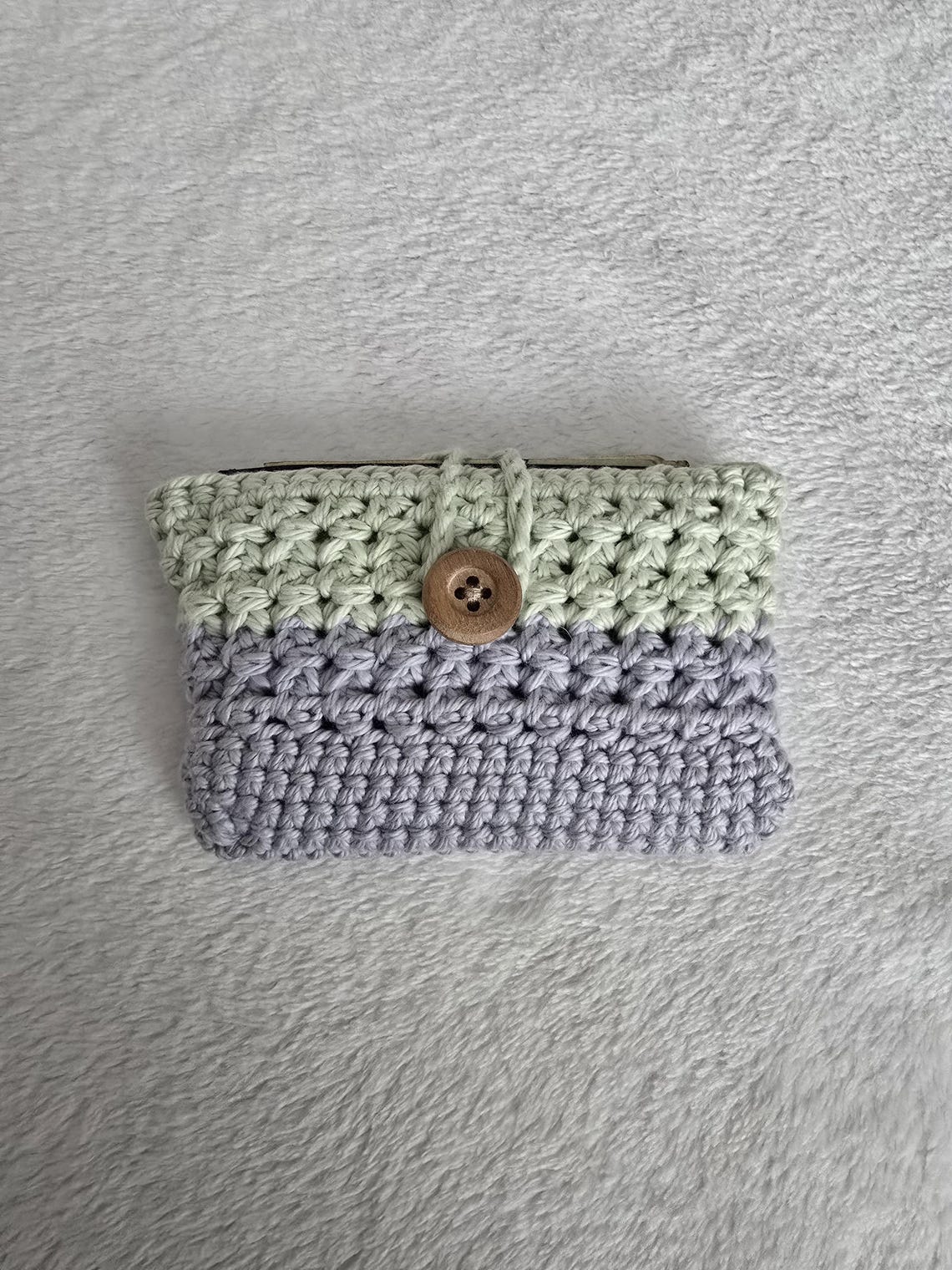 The Mini Wallet - Crochet Two-toned Spring Wallet With Single Button ...