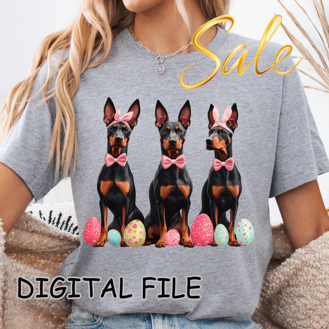 Easter Doberman Dogs PNG, Doberman Lover Digital Design, Doberman Mama ...