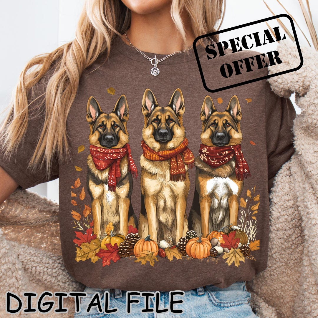 Fall German Shepherd PNG: Thanksgiving Dog Digital Design (300 DPI) - Etsy