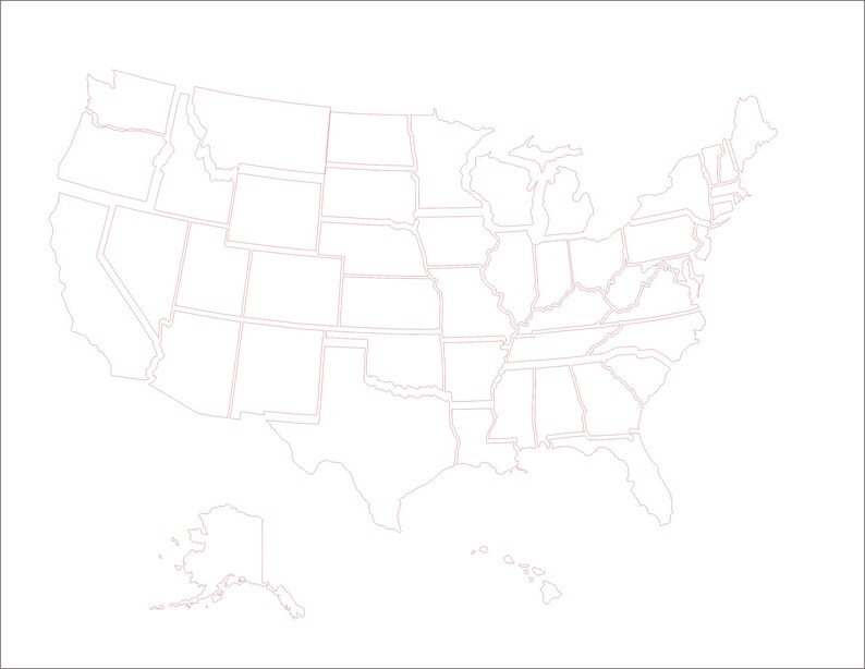 50 States Map SVG Bundle - SVG Files State Svg Bundle Vector Images ...