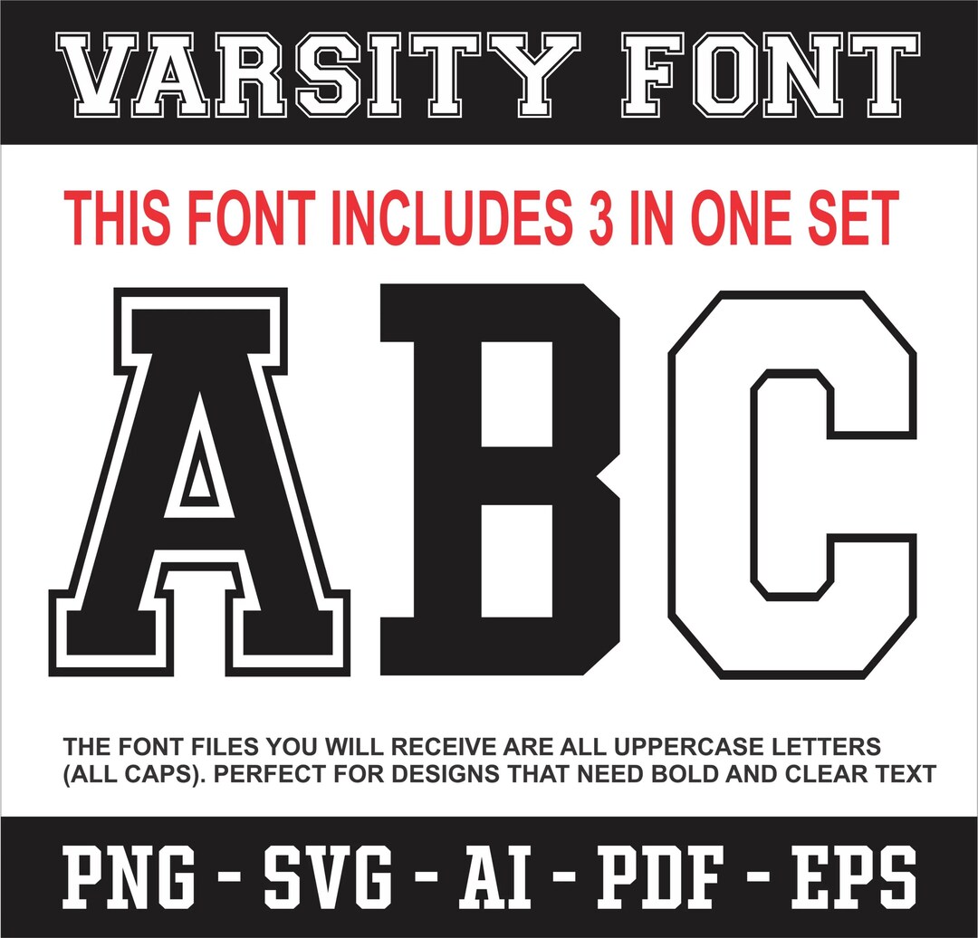 Varsity Font Svg, Sports Alphabet Svg, Jersey Letters, Varsity College ...