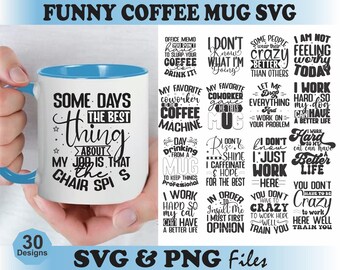 Funny Office Coffee Mug Svg Bundle, Coffee Mug Svg, Coffee Cup Svg ...