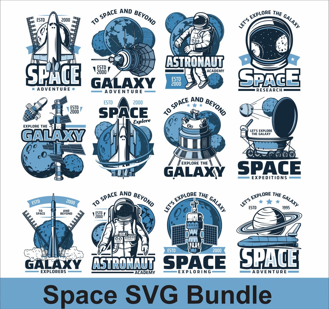 Space Svg Bundle, Space Png Bundle, Space Svg, Space Silhouette, Space ...