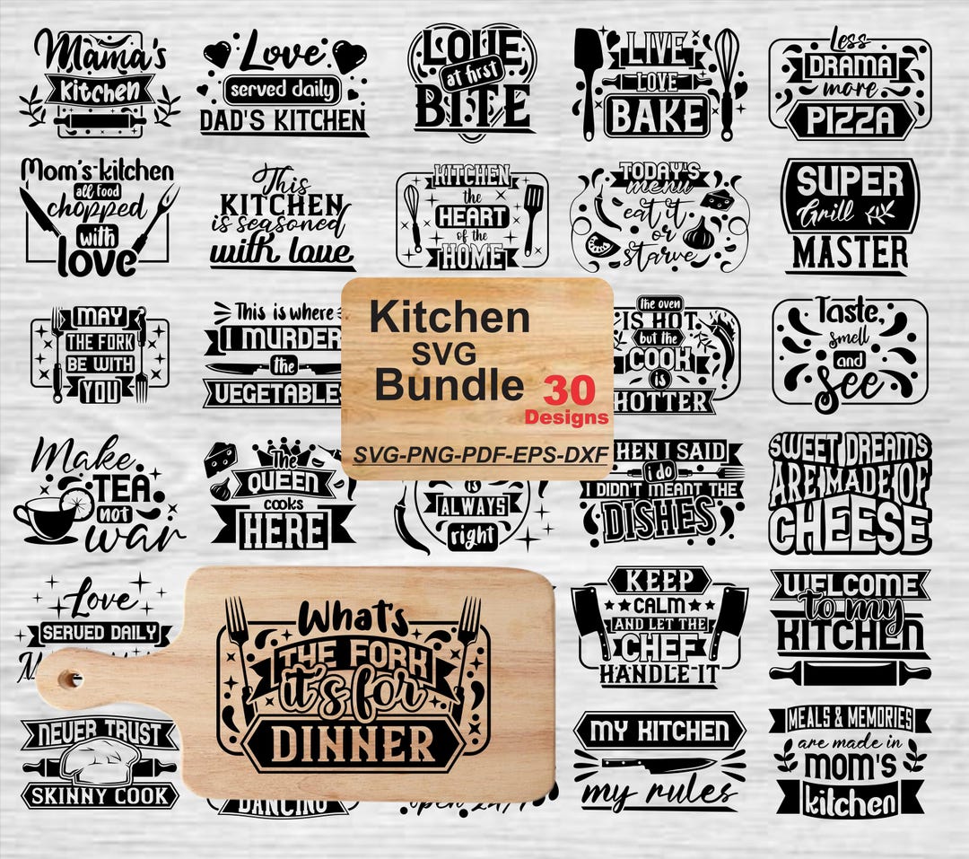 Kitchen SVG Bundle, Kitchen Svg Cut File, Kitchen Quotes SVG, Kitchen ...