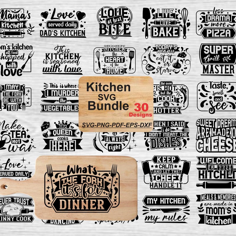 Kitchen Quotes Svg - Etsy