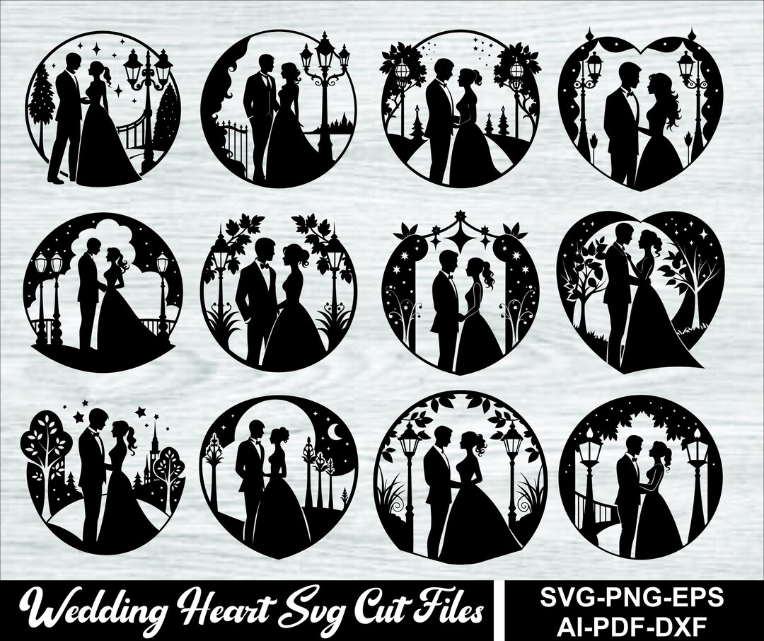 Wedding Heart Svg, Wedding Svg, Bride and Groom Svg,celebration Wedding ...
