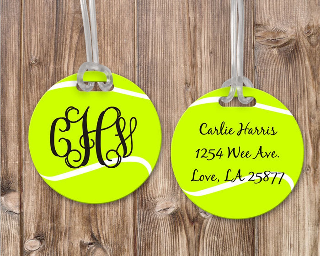 Personalized Tennis Ball Bag Tag: Custom Sports Luggage Finder - Etsy