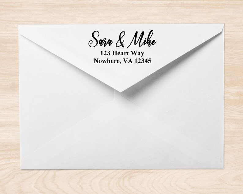 Script Return Address Stamp, Personalized Rubber Self-inking Stamp With ...