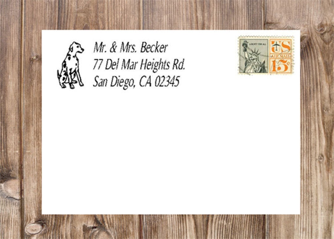 Dog Return Address Stamp, Personalized Rubber Self-inking Stamp With ...