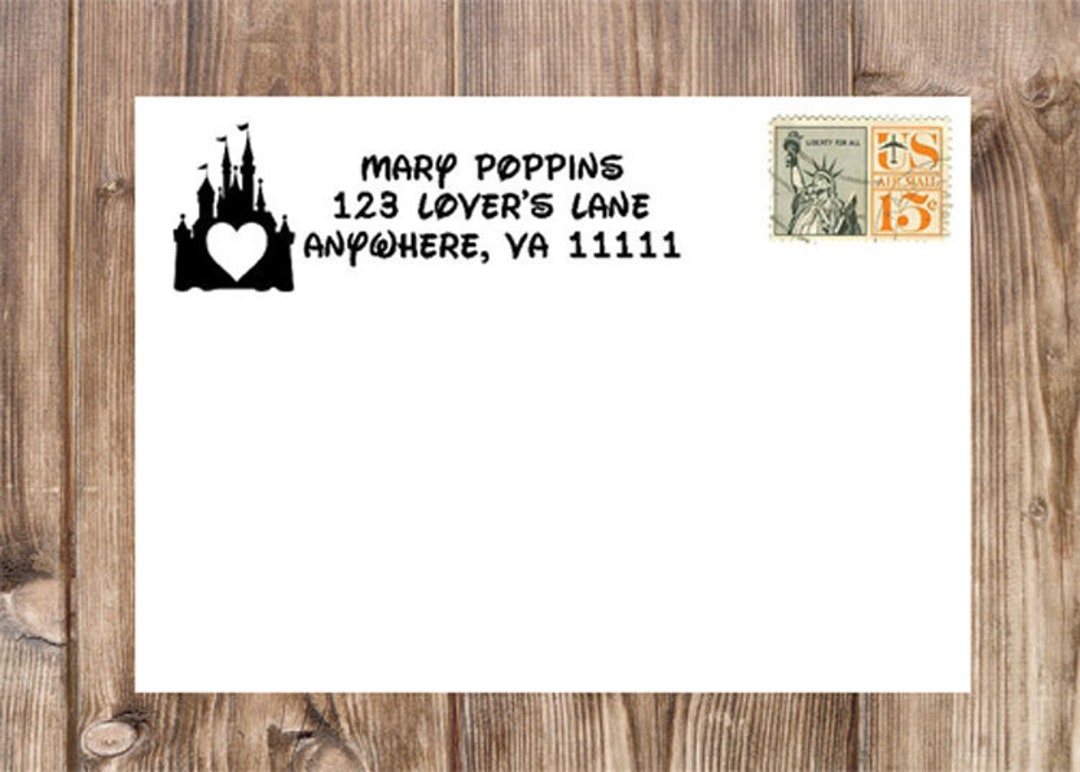 Personalized Castle Heart Return Address Stamp - Self-inking Rubber ...