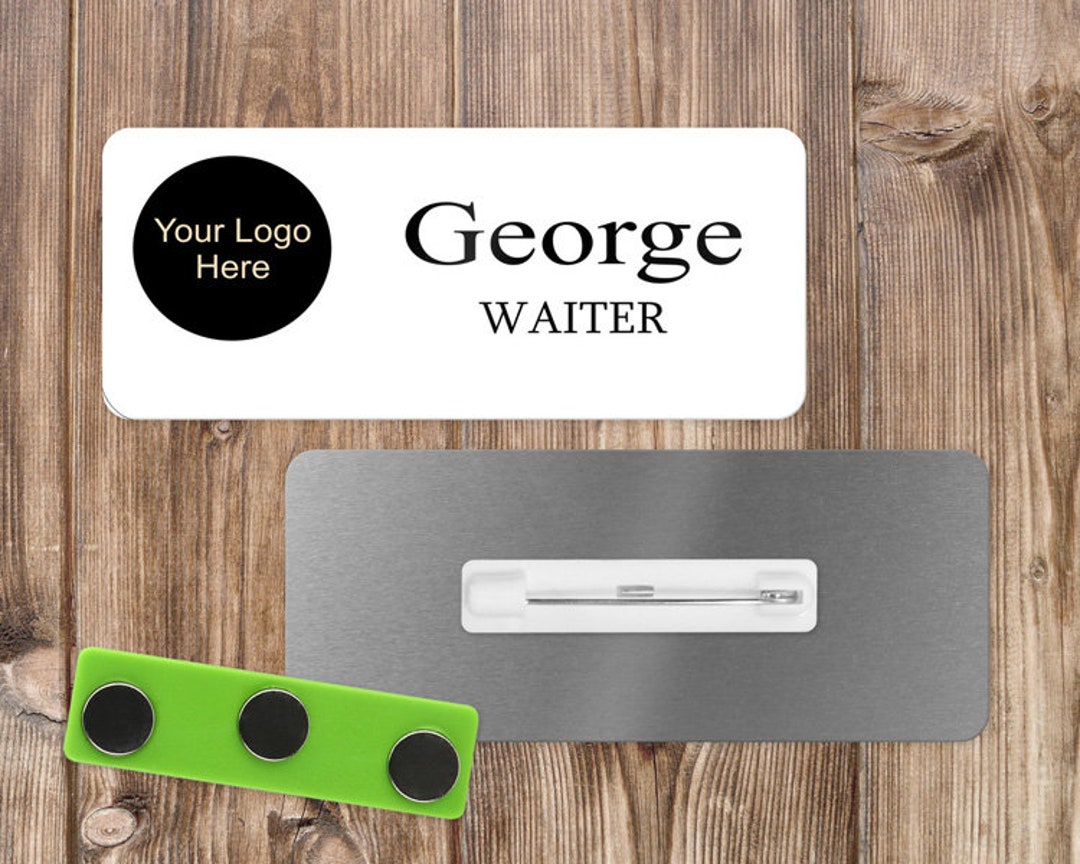 Custom Your Logo Name Tag, Logo Name Badge, Magnetic or Pin Back - Etsy