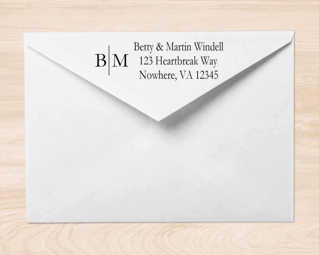 Monogram Return Address Stamp, Personalized Rubber Self-inking Stamp ...