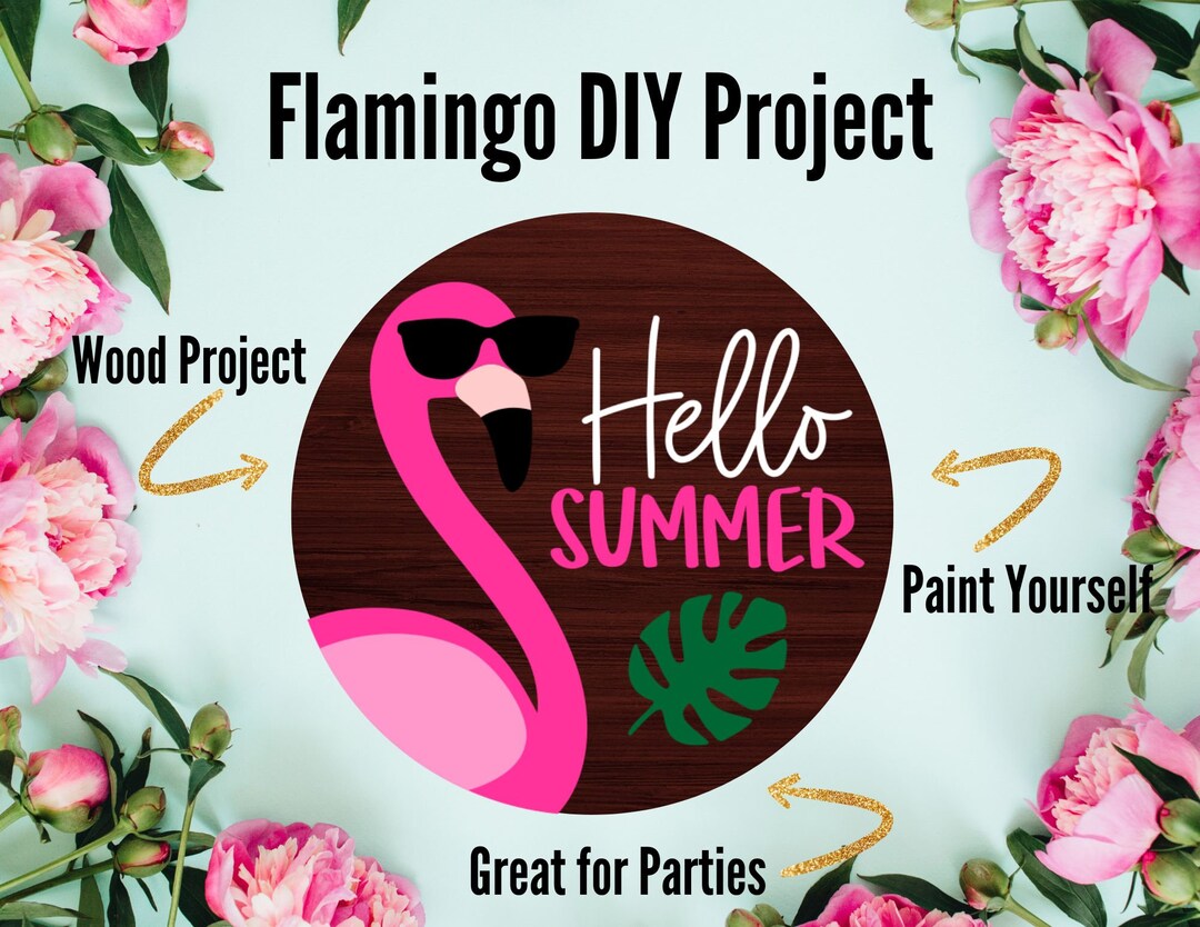 Flamingo Door Hanger DIY Kit Hello Summer Paint Yourself Door - Etsy