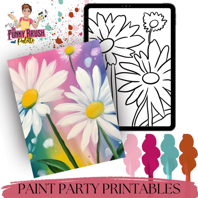 Daisy Paint Party Template – DIY Painting Tracer (digital Download) - Etsy