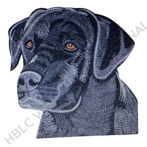 Large Size Machine Embroidery Black Labrador Retriever. 6x6" Custom ...