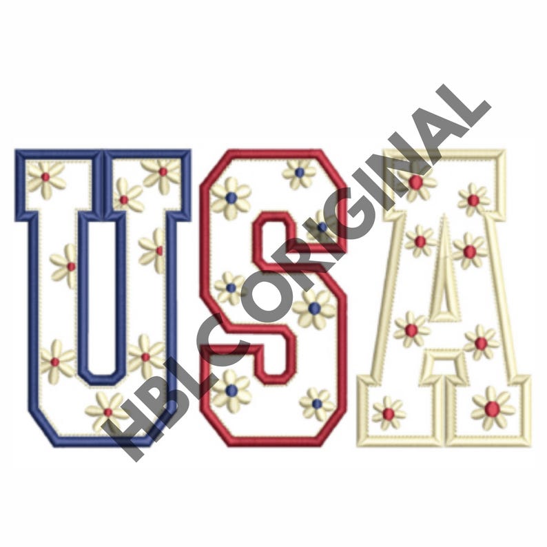USA Applique Embroidery Design – Patriotic Machine Stitch Pattern for ...