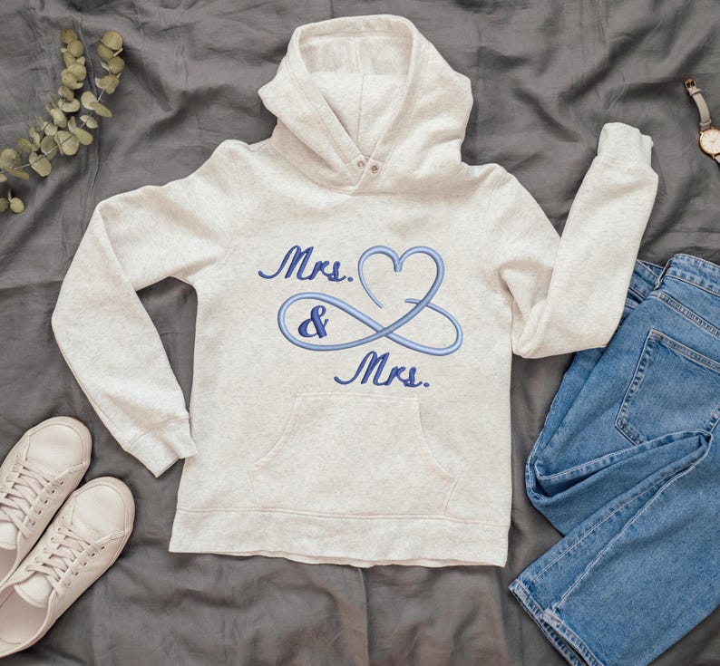 Mr & Mrs Heart Embroidery Design. Wedding Quote - LGBTQ Wedding Gift ...