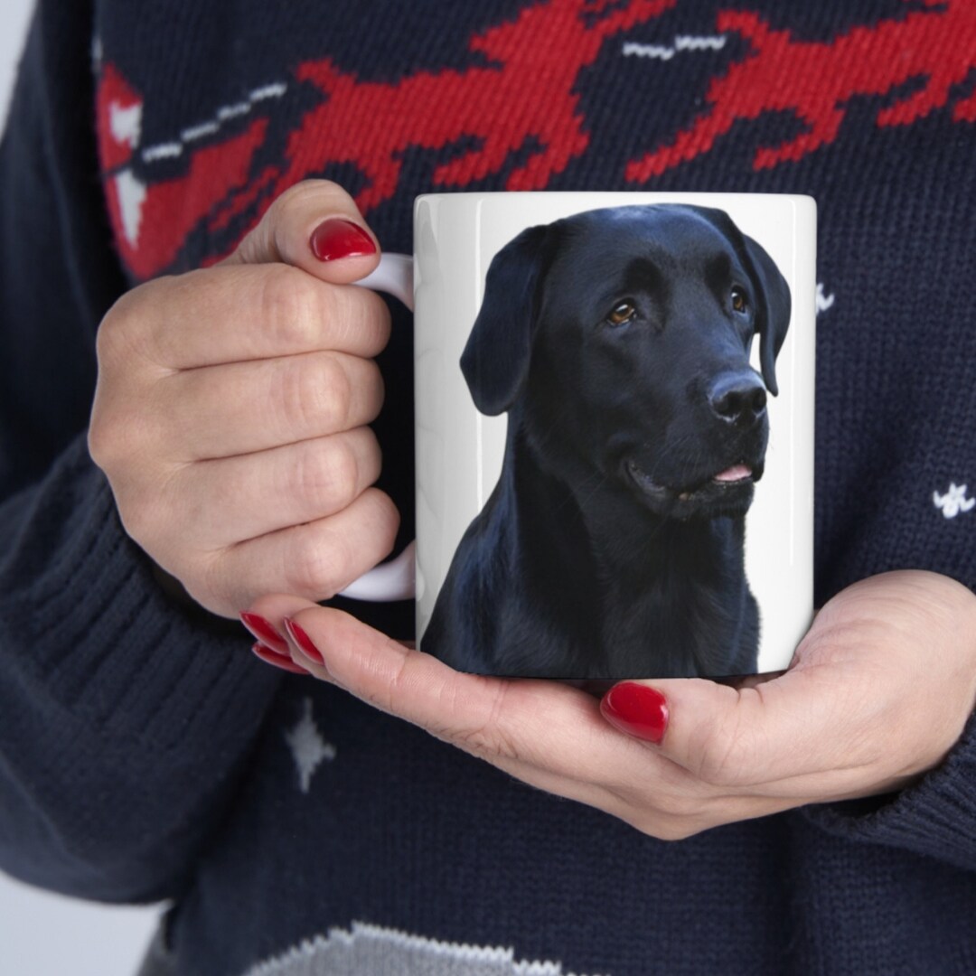 Black Labrador Retriever Ceramic White Mug 11oz. Gift for Lab Retriever ...