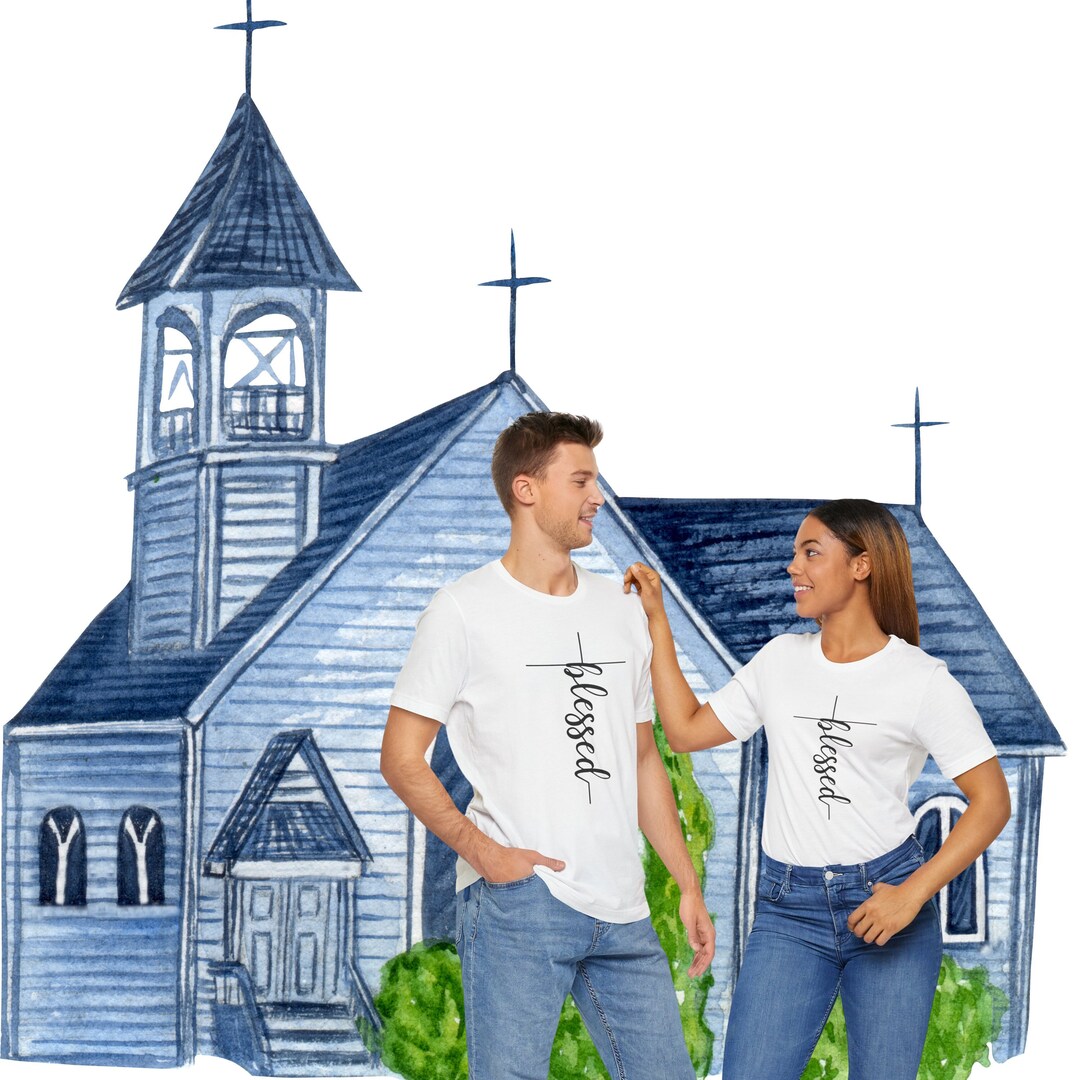 Short Sleeve Tee. Blessed Vertically Unisex Believer Tshirt. Church ...