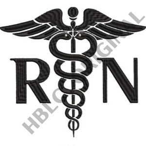 RN Machine Embroidery Design - Nurse Pattern for Scrubs, Totes, Gifts ...