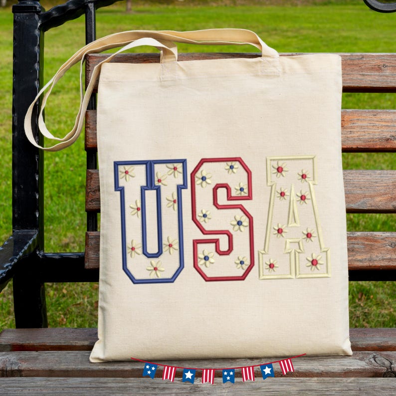 USA Applique Embroidery Design – Patriotic Machine Stitch Pattern for ...