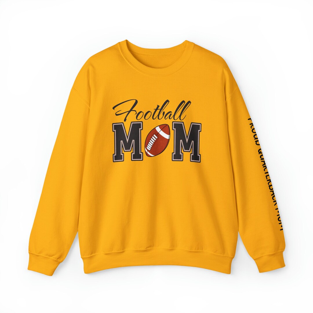 Customizable Football Mom Sweatshirt. Proud Quarterback Mom on Sleeve ...