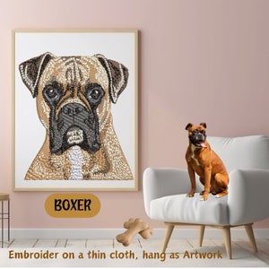 BOXER Dog Embroidery Design. Machine Embroidery. Dog Lover Birthday ...