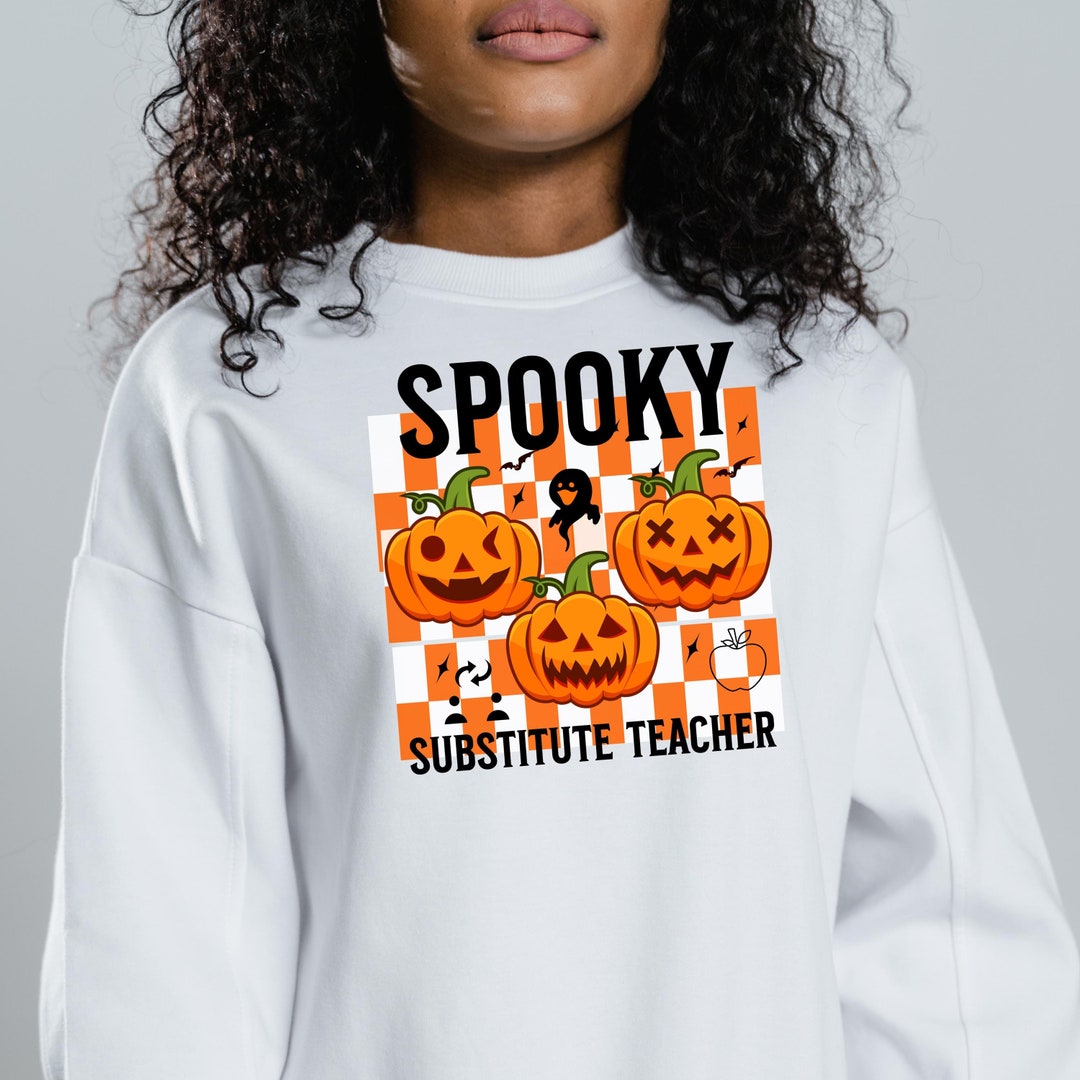 Spooky Substitute Teacher PNG SVG JPG Bundle. Scary Pumpkins Bats ...