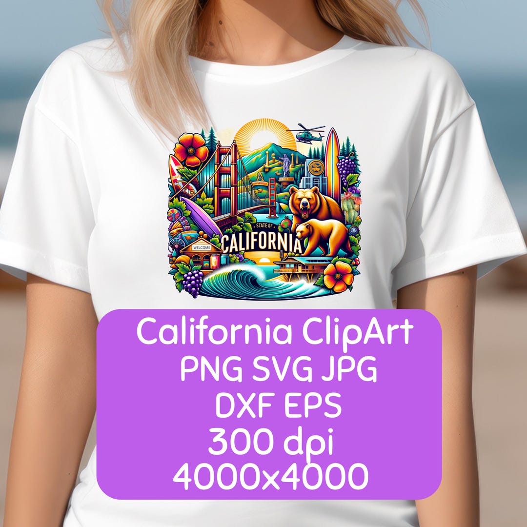 California State Clipart Bundle PNG SVG JPG. Digital Download for ...
