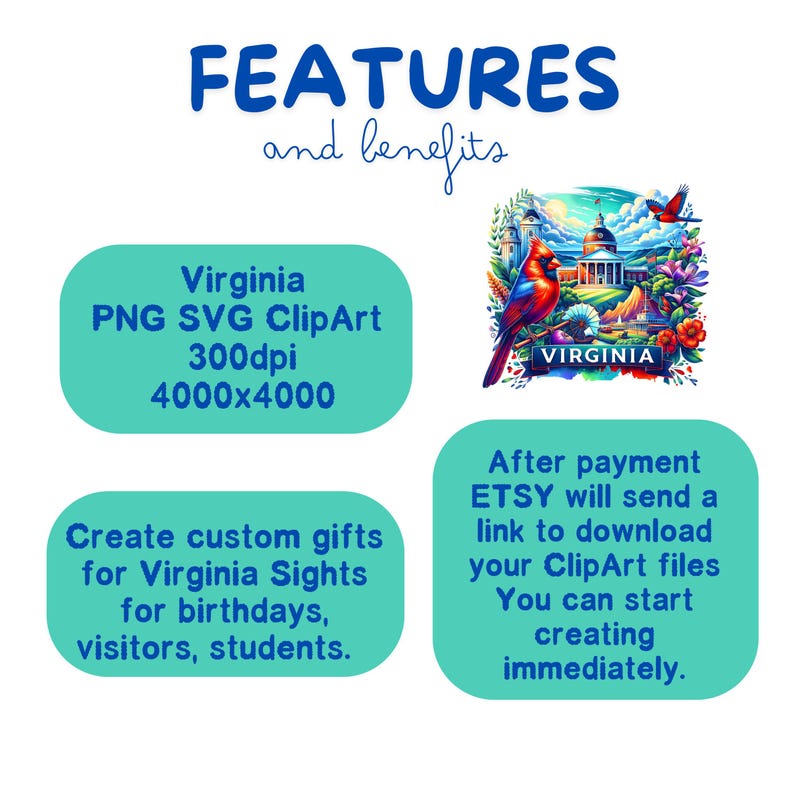 Virginia State Clipart, PNG SVG JPG, University Designs (digital ...