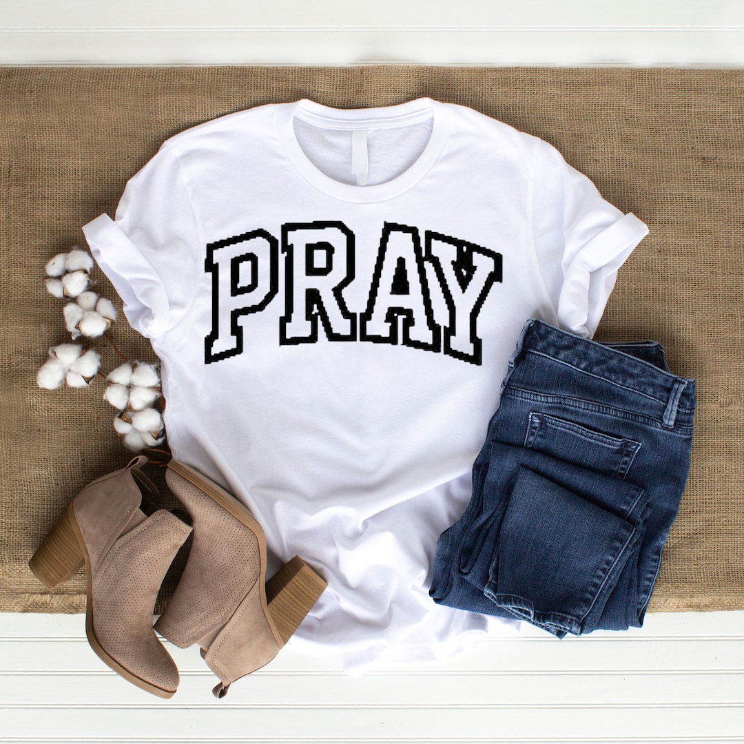 Embroidery PRAY Digital Download. Create Finished Projects on Linen ...