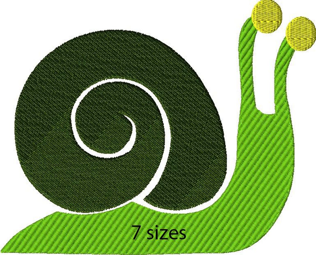 Little Green Snail Machine Embroidery File in 7 Sizes - Etsy