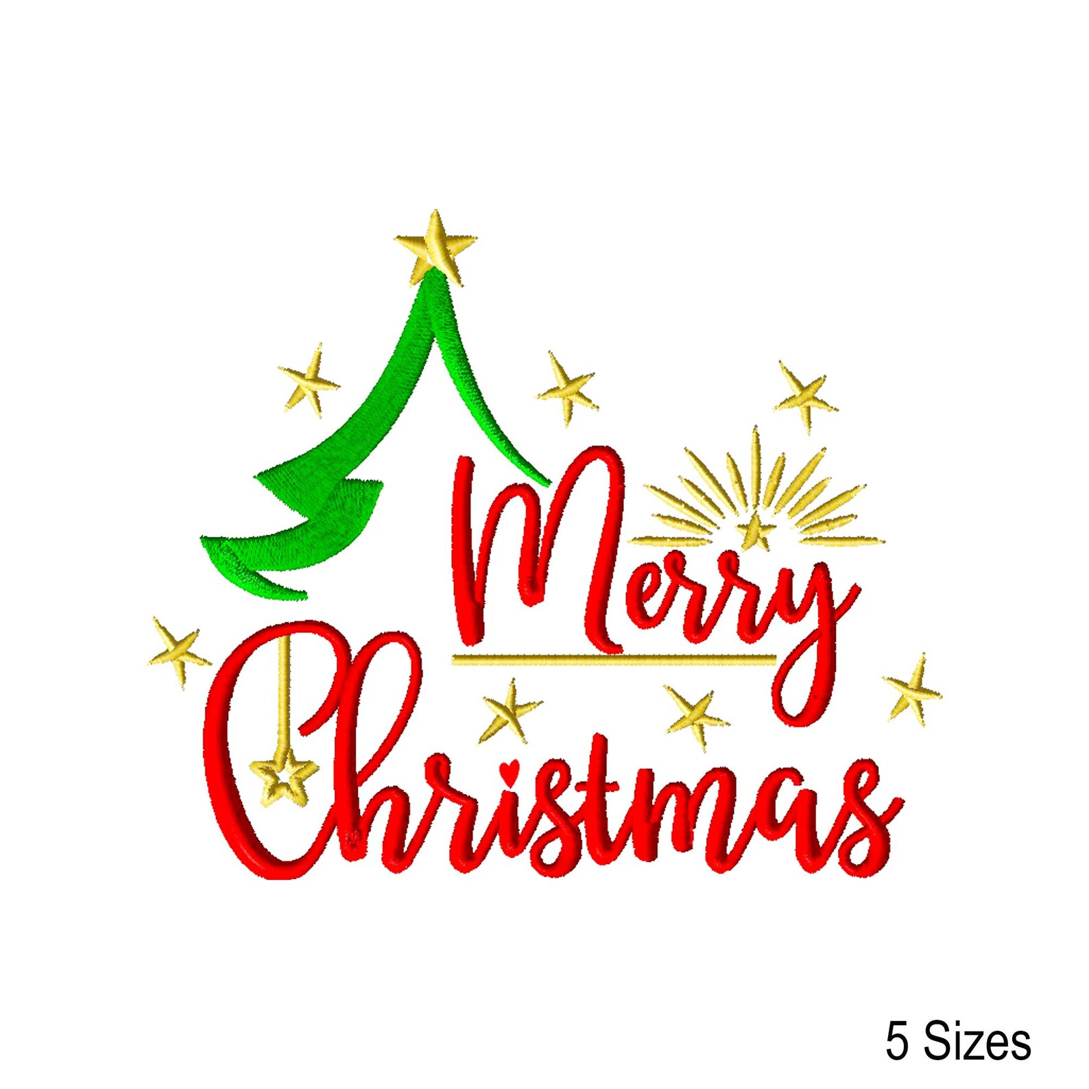 Merry Christmas Holiday Machine Embroidery Design: Instant Download (5 ...